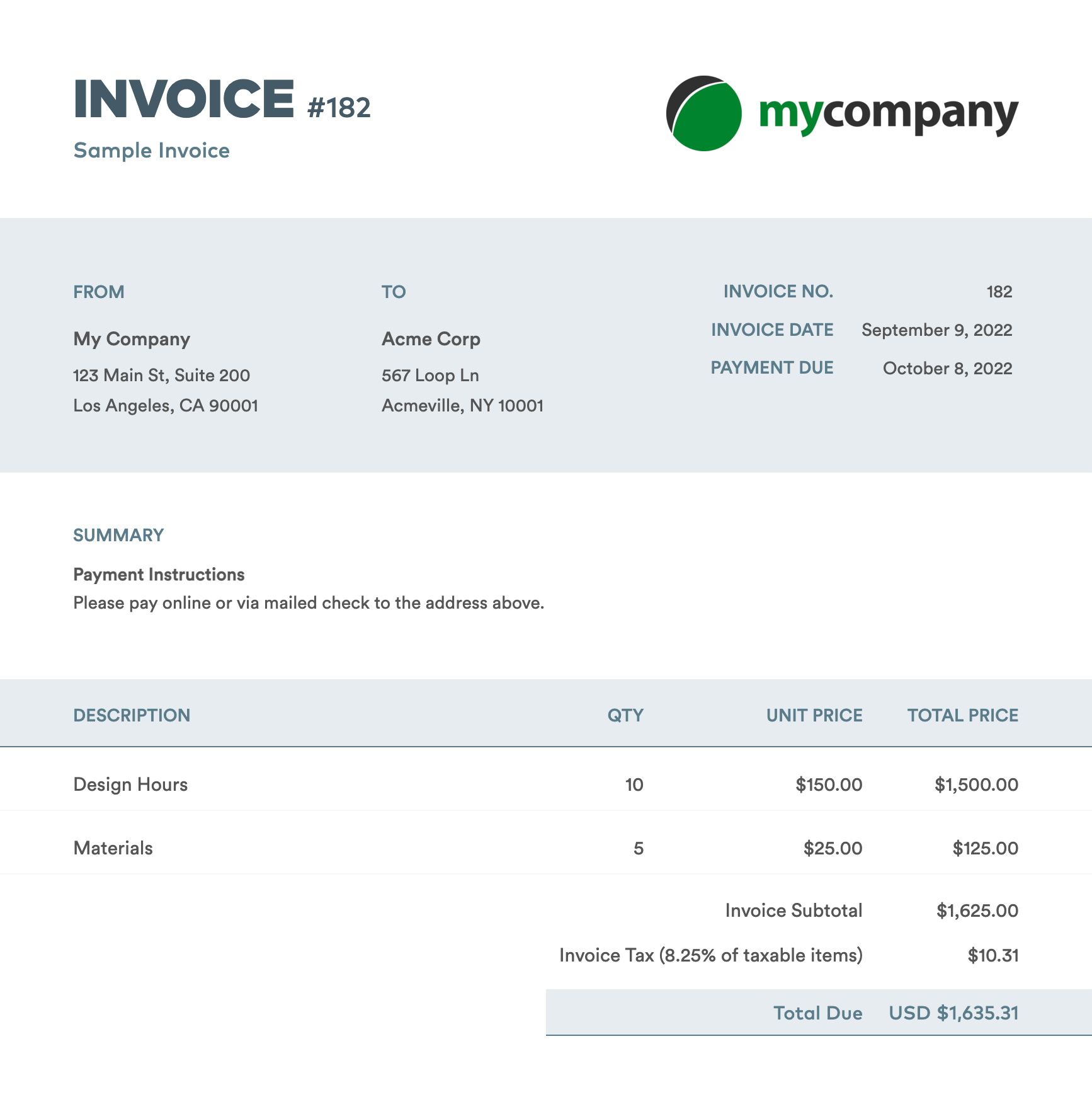Free Invoice Templates - Customizable with HTML and CSS - Download ...